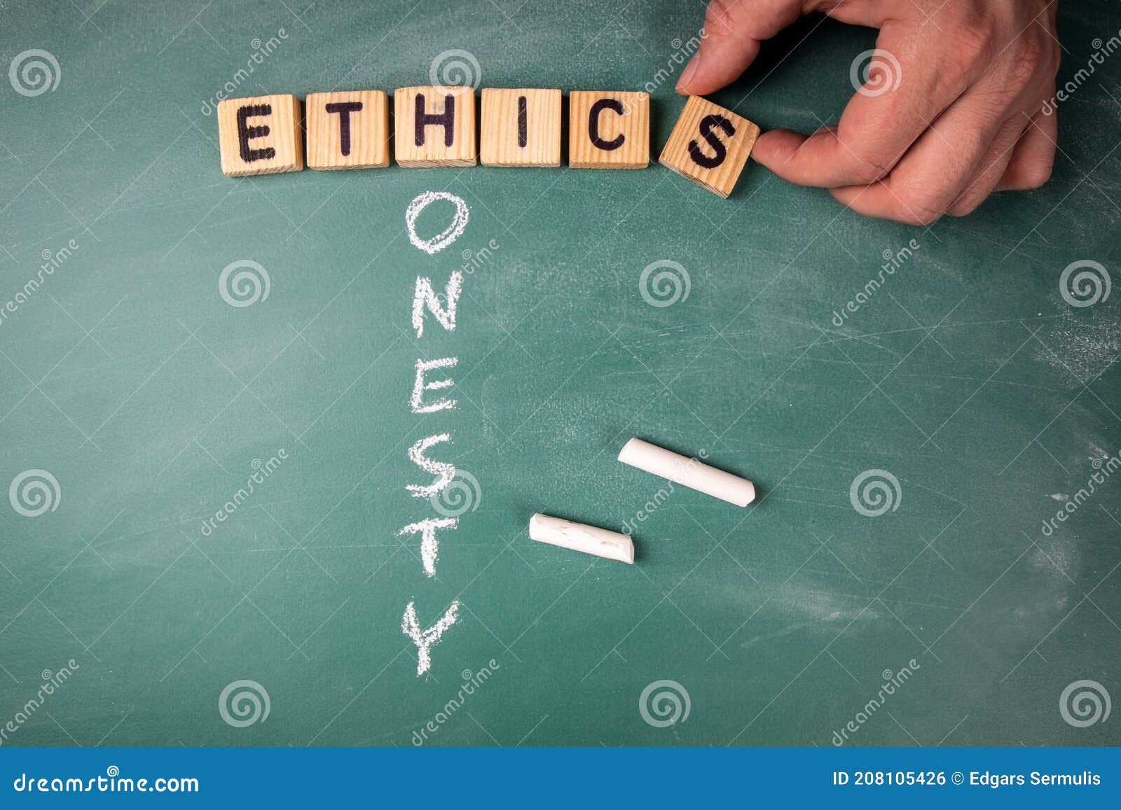 Ethics and Honesty Concept. Text from the Letters of the Wooden ...