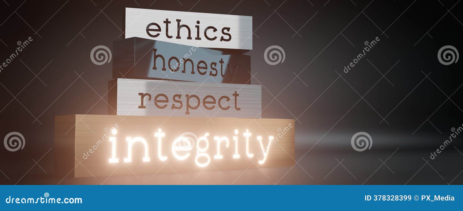 Ethics, Honesty, Integrity, Respect - Outline Signpost With Four Arrows ...