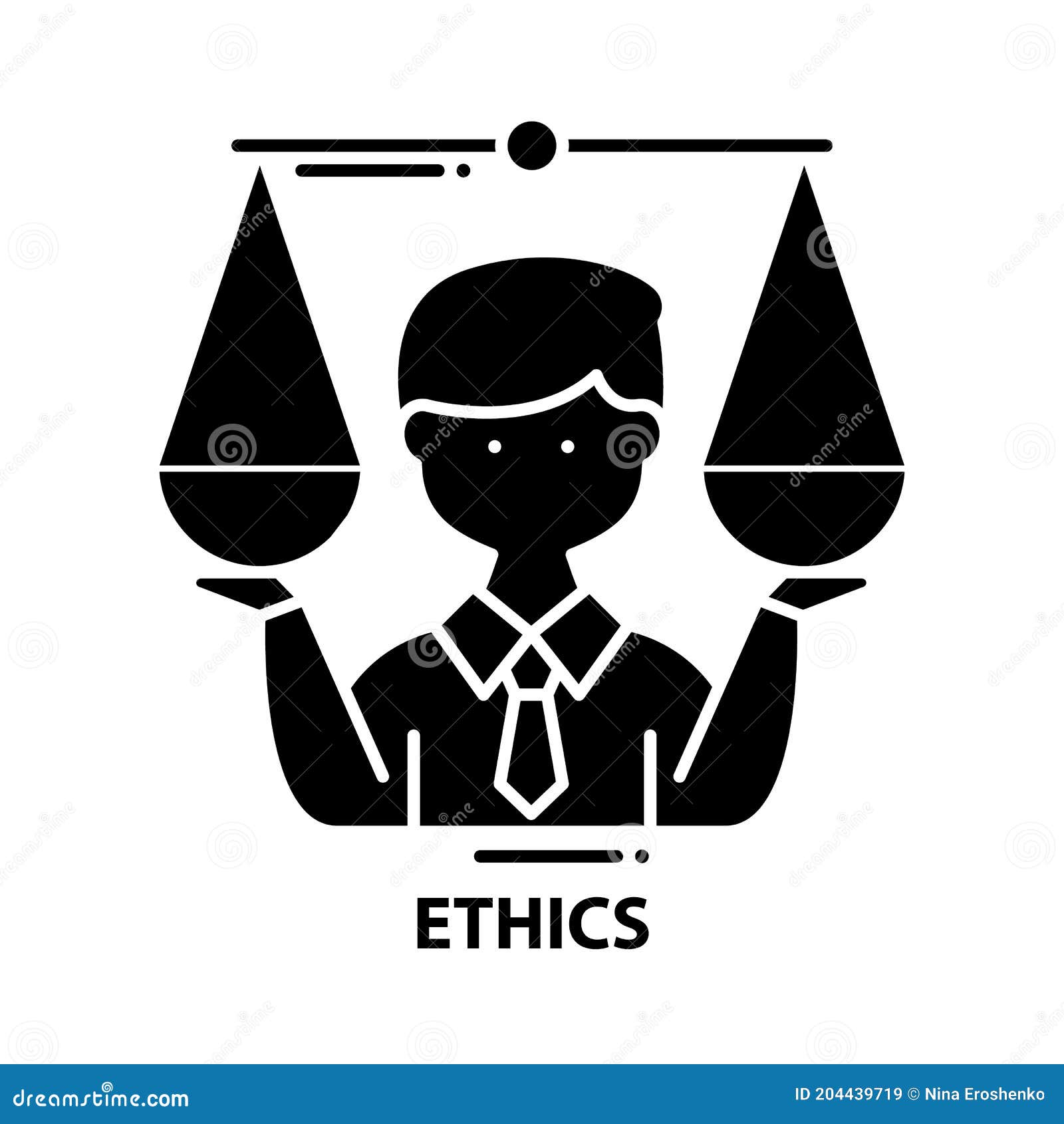 Ethics Icon, Black Vector Sign with Editable Strokes, Concept ...