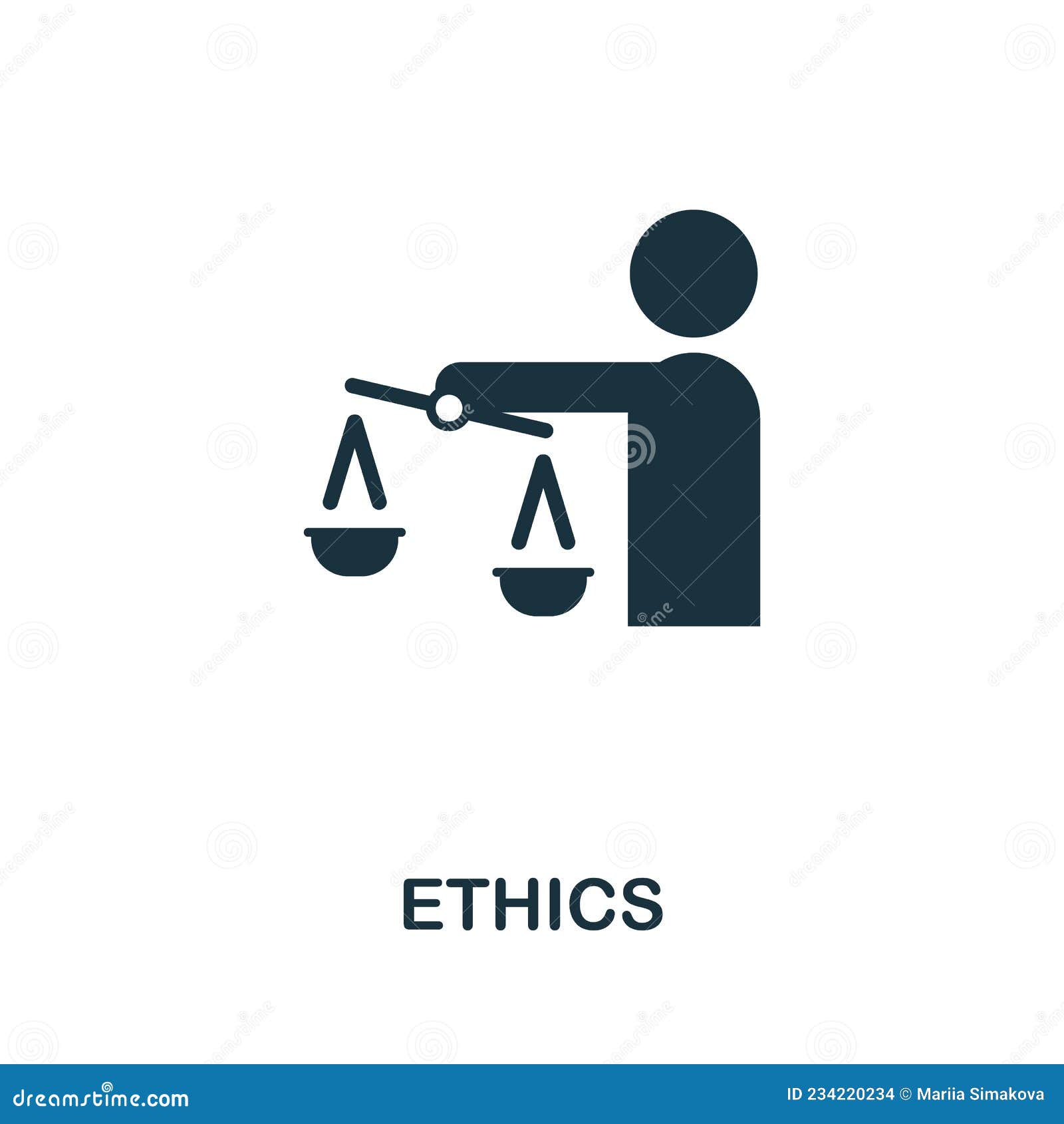 Ethics Icon. Monochrome Simple Element from Core Value Collection ...