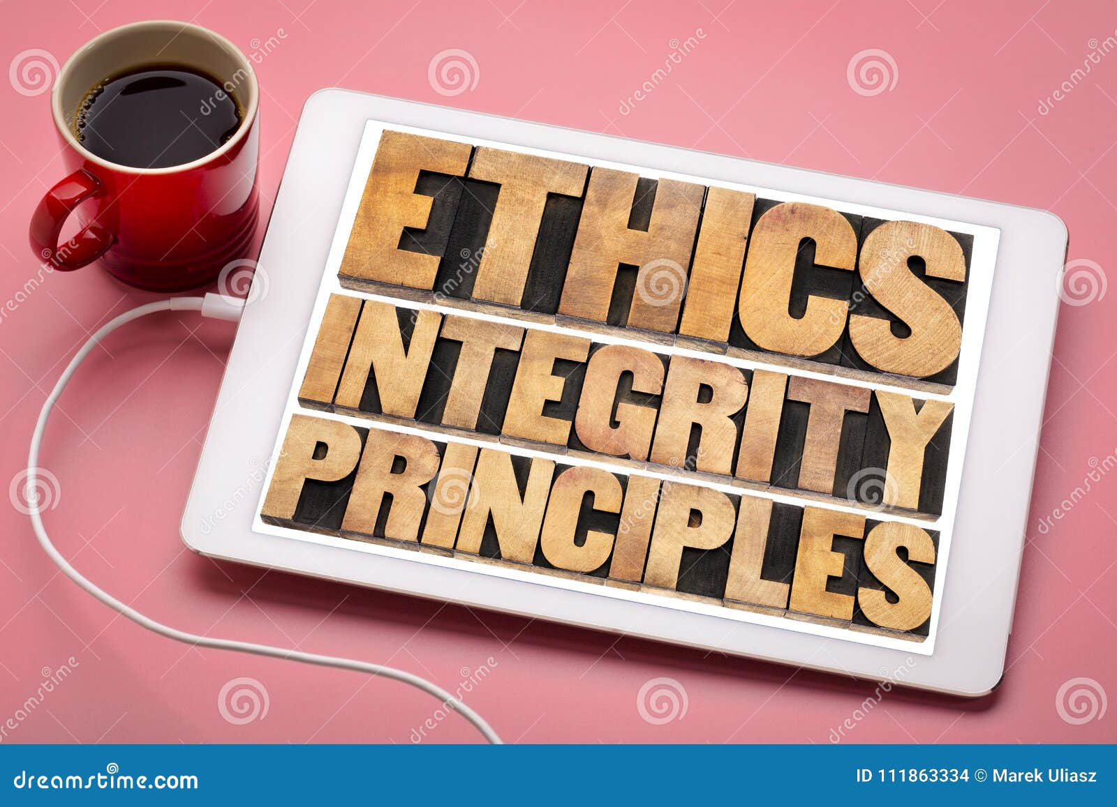 Ethics, Integrity and Principles Concept on Tablet Stock Photo - Image ...