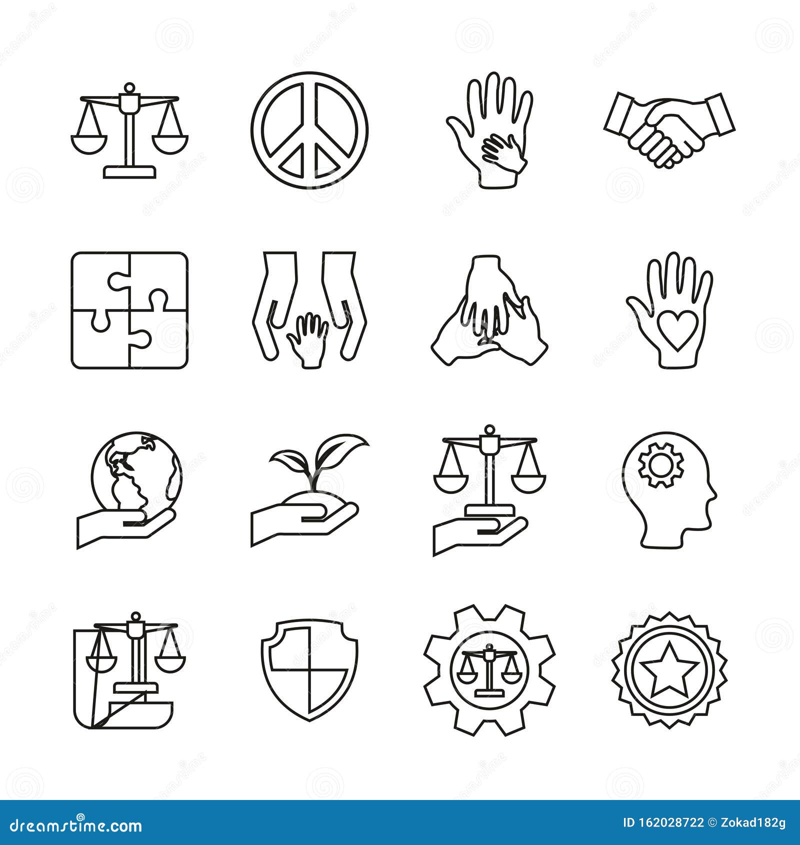 Ethics or Morals Icons Thin Line Set Stock Vector - Illustration of ...