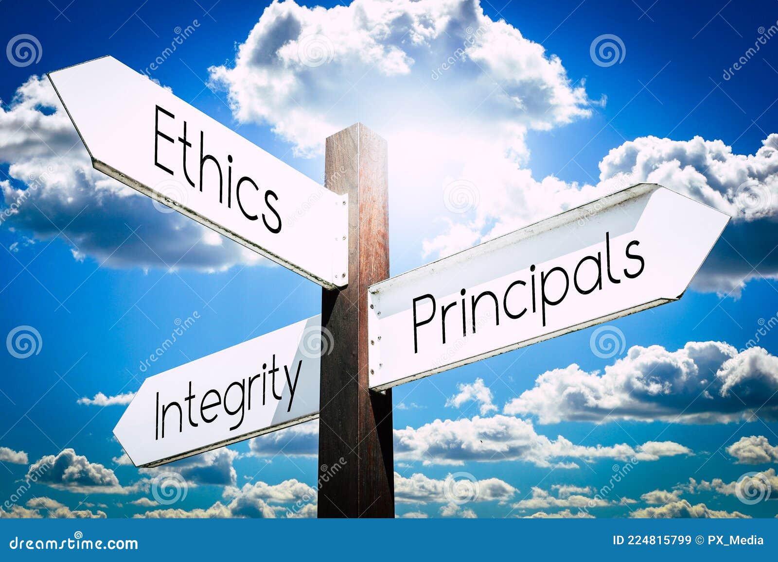 Ethics And Arrows On Highway Sign Stock Photo | CartoonDealer.com #96339792