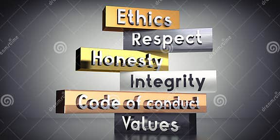 Ethics, Respect, Honesty, Integrity, Code of Conduct, Values Stock ...