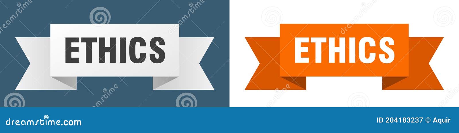 Ethics Ribbon. Ethics Isolated Paper Sign. Banner Stock Vector ...