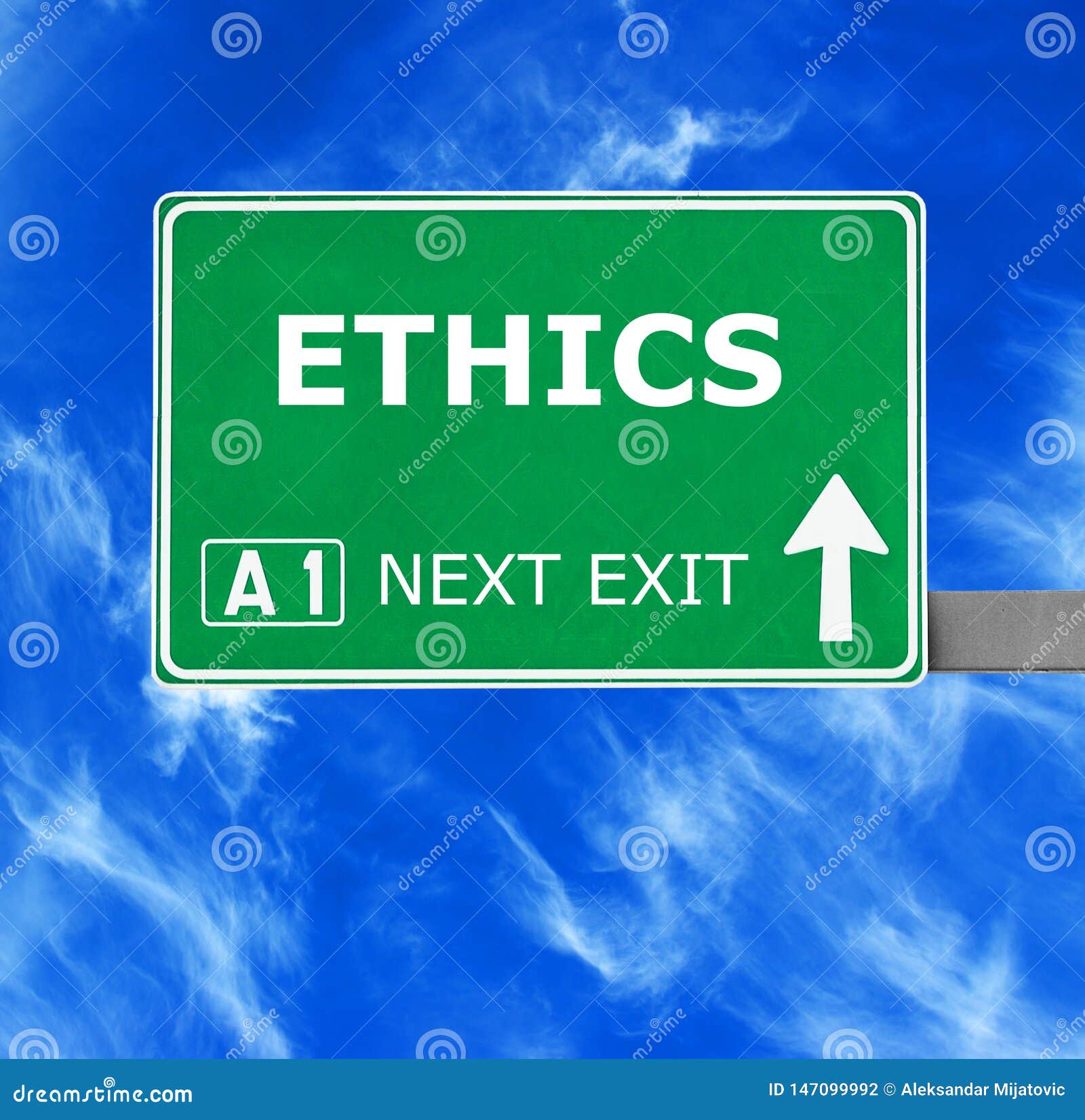 ETHICS Road Sign Against Clear Blue Sky Stock Photo - Image of ...