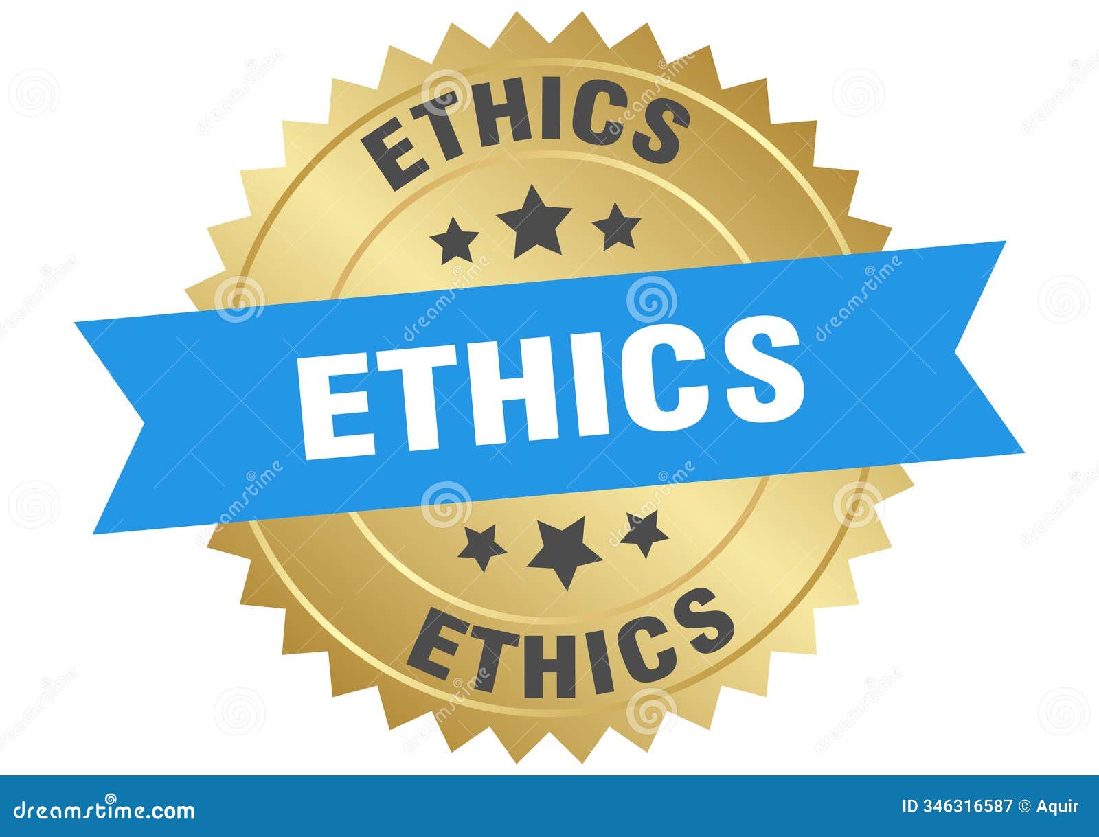Ethics. Ethics Round Blue and Gold Label Isolated on Transparent ...