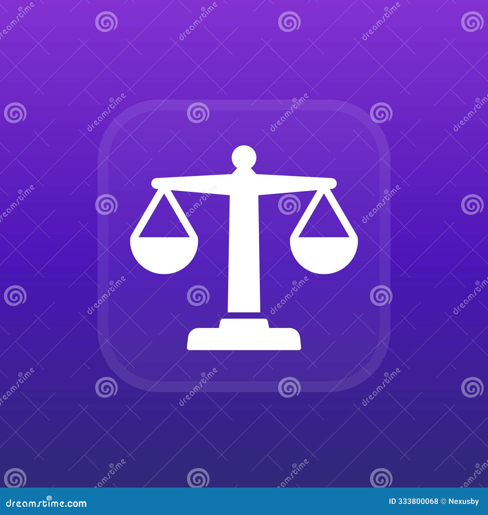 Ethics, Scales Icon, White Vector Pictogram Stock Photo - Image of ...