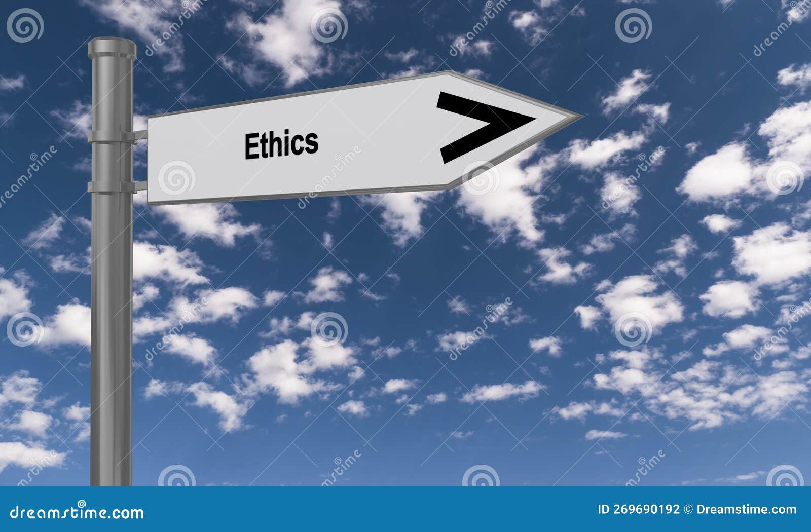 Ethics Traffic Sign on Blue Sky Stock Illustration - Illustration of ...