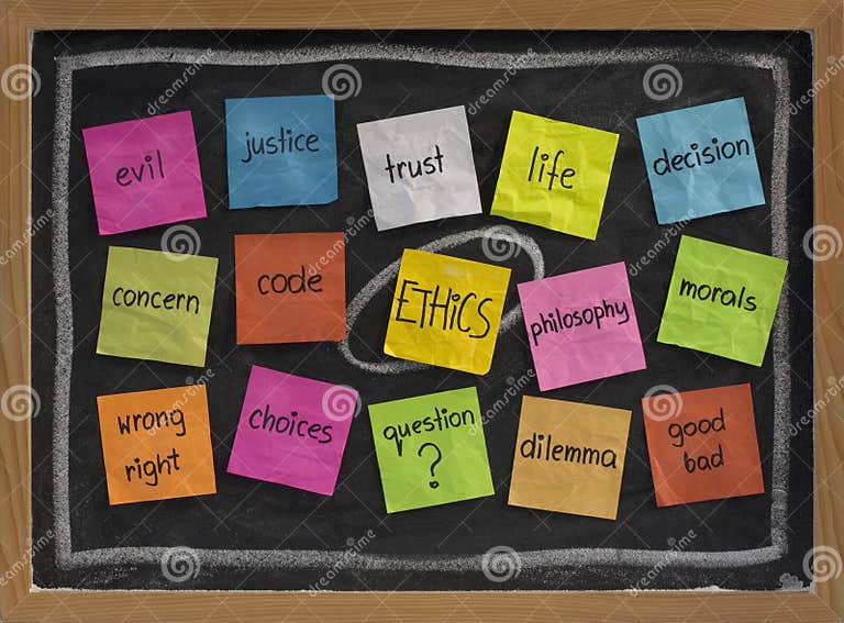 Ethics word cloud stock image. Image of decision, chalkboard - 11644331