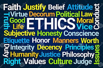 Ethics Word Cloud stock illustration. Illustration of etiquette - 143802845