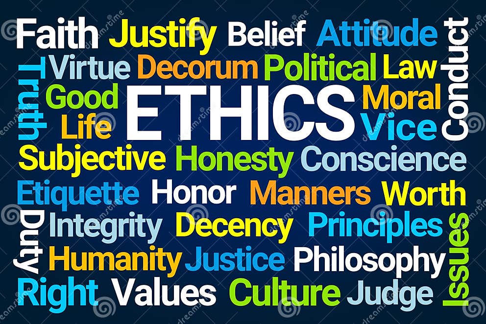Ethics Word Cloud stock illustration. Illustration of etiquette - 143802845