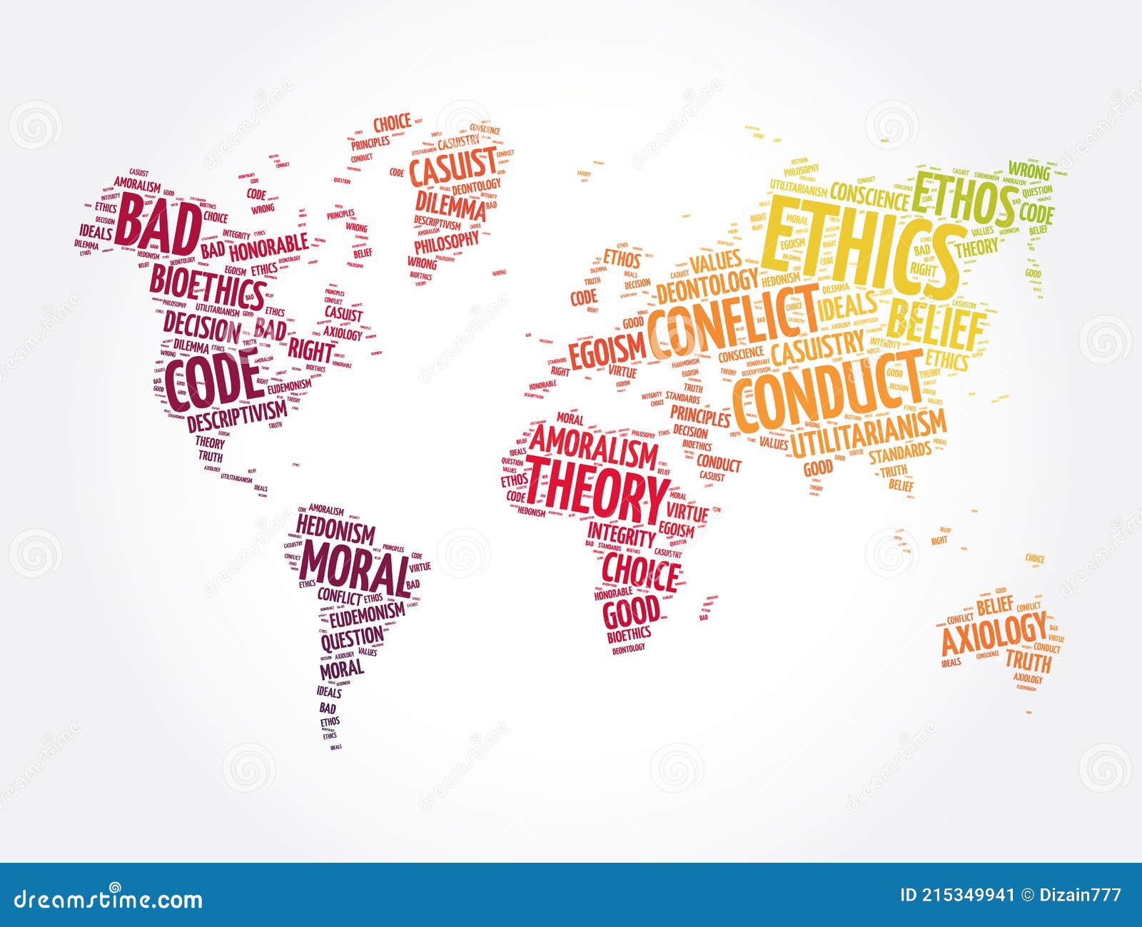 Ethics Word Cloud In Shape Of World Map, Concept Background Royalty ...