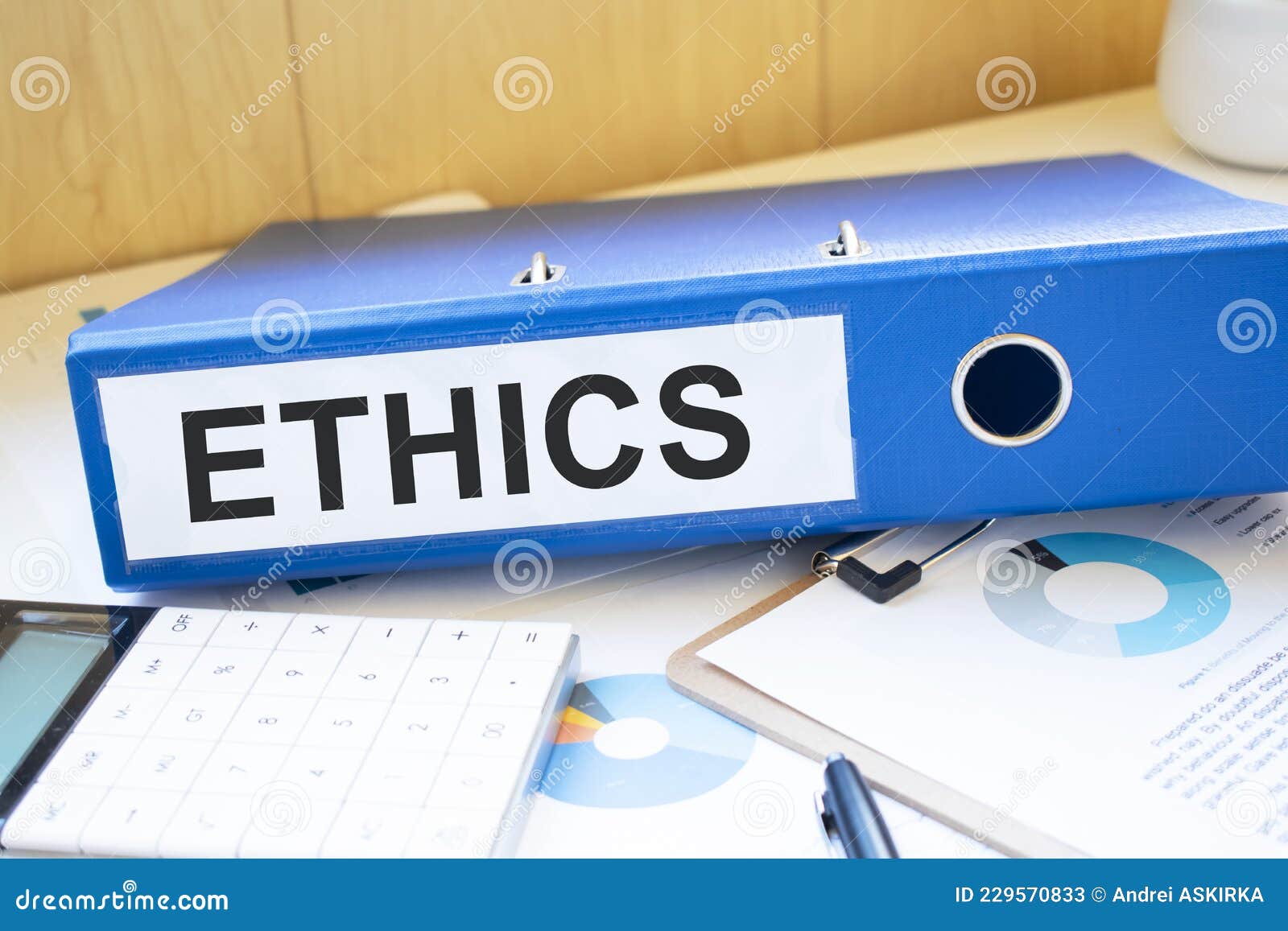 Ethics Words on Labels with Document Binders Stock Image - Image of ...