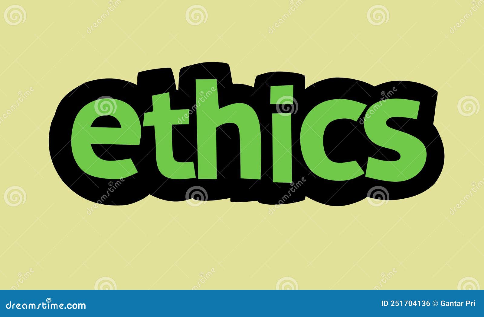 ETHICS Writing Vector Design on Yellow Background Stock Illustration ...