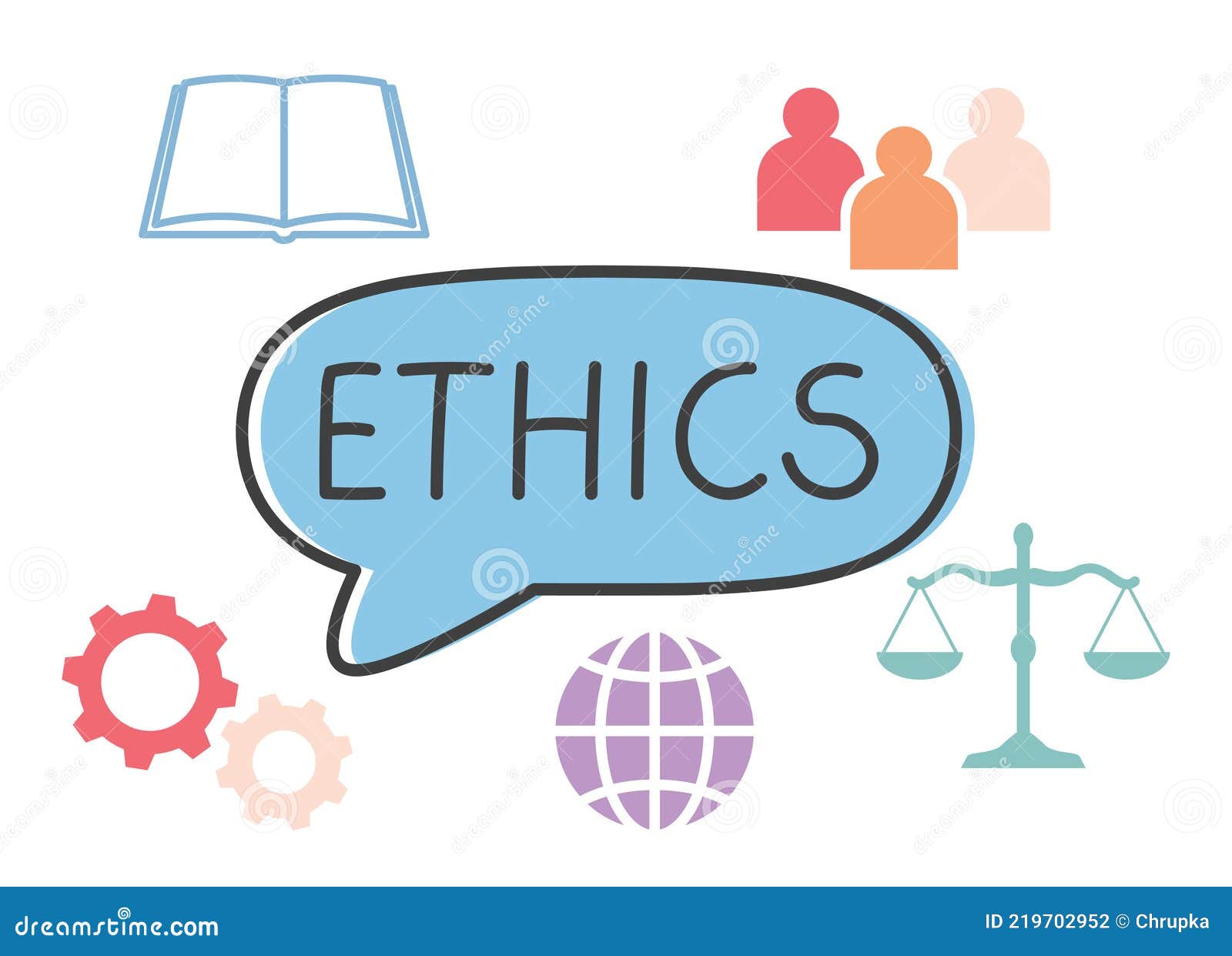 Ethics Written in Speech Bubble Stock Vector - Illustration of religion ...