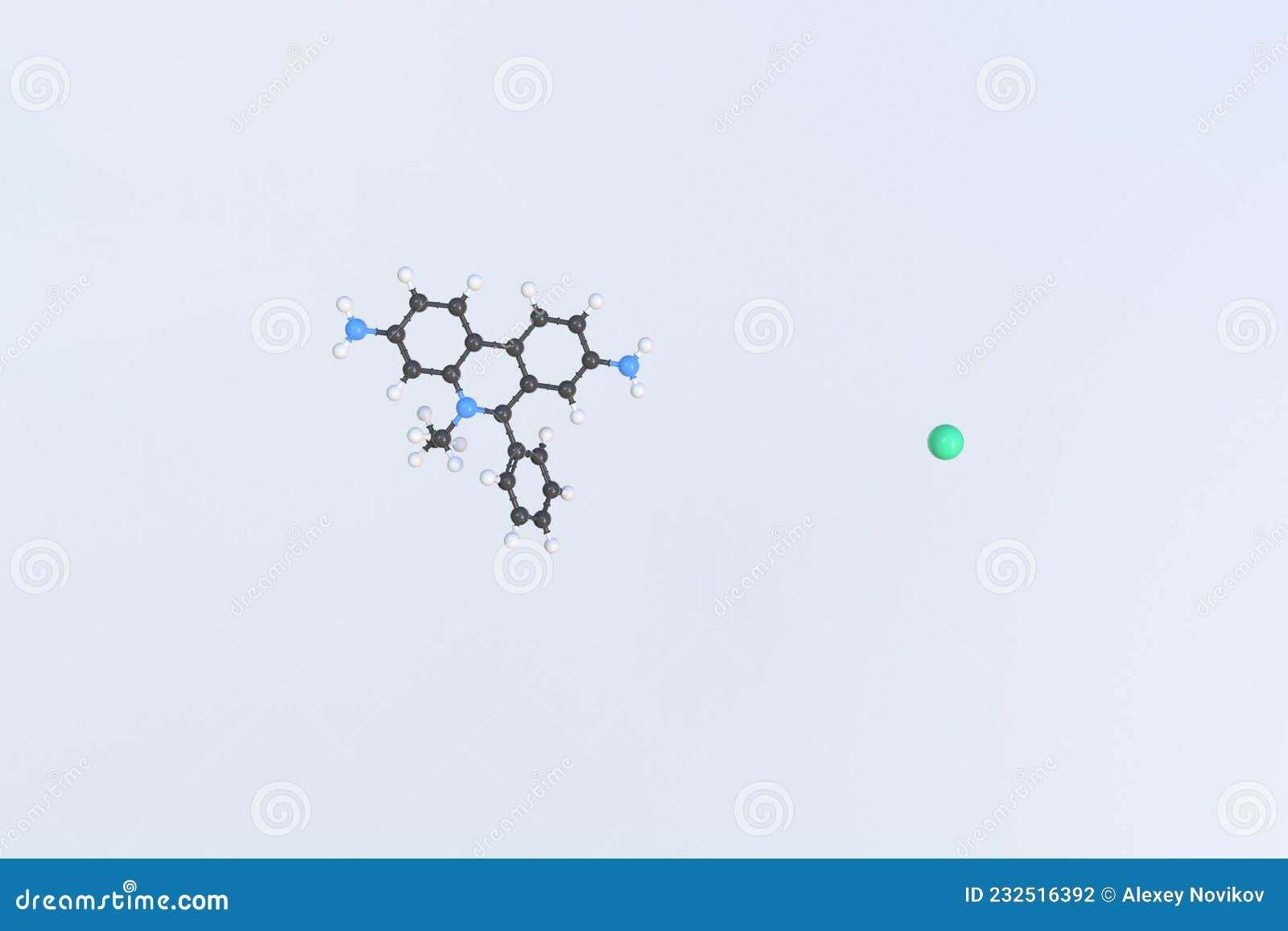 Ethidium Bromide Molecule, Isolated Molecular Model. 3D Rendering Stock ...