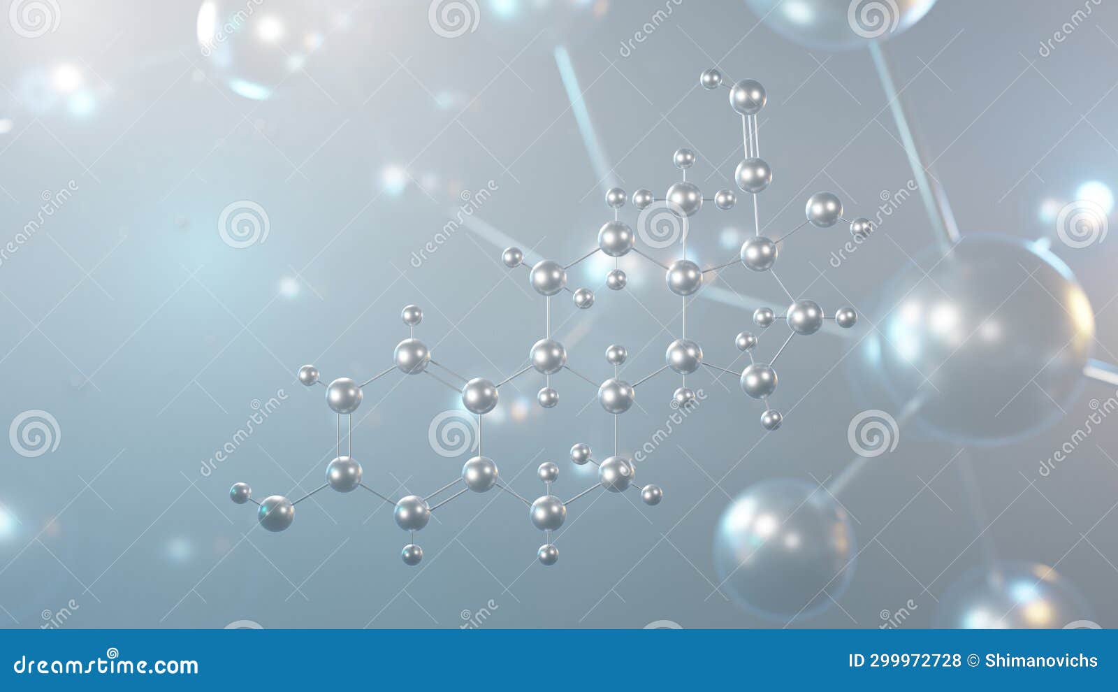 Ethinylestradiol Molecular Structure, 3d Model Molecule, Hormonal ...