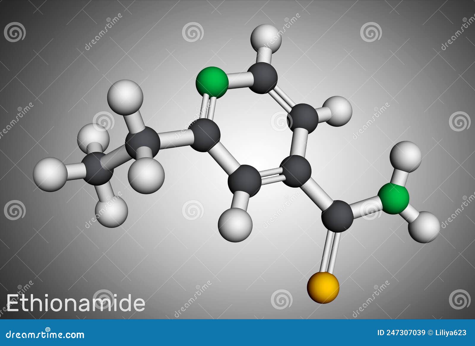Ethionamide Molecule. it is Antitubercular Agent, Antibiotic, Used To ...