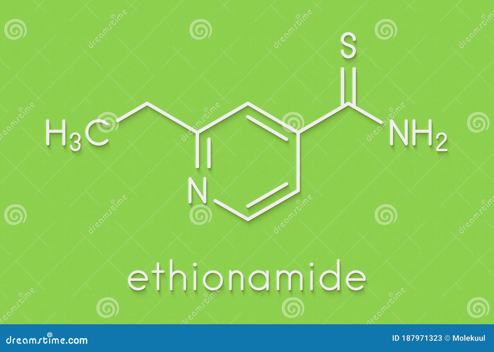 Ethionamide Molecular Structure 3d, Flat Model, Antituberculosis Agents ...