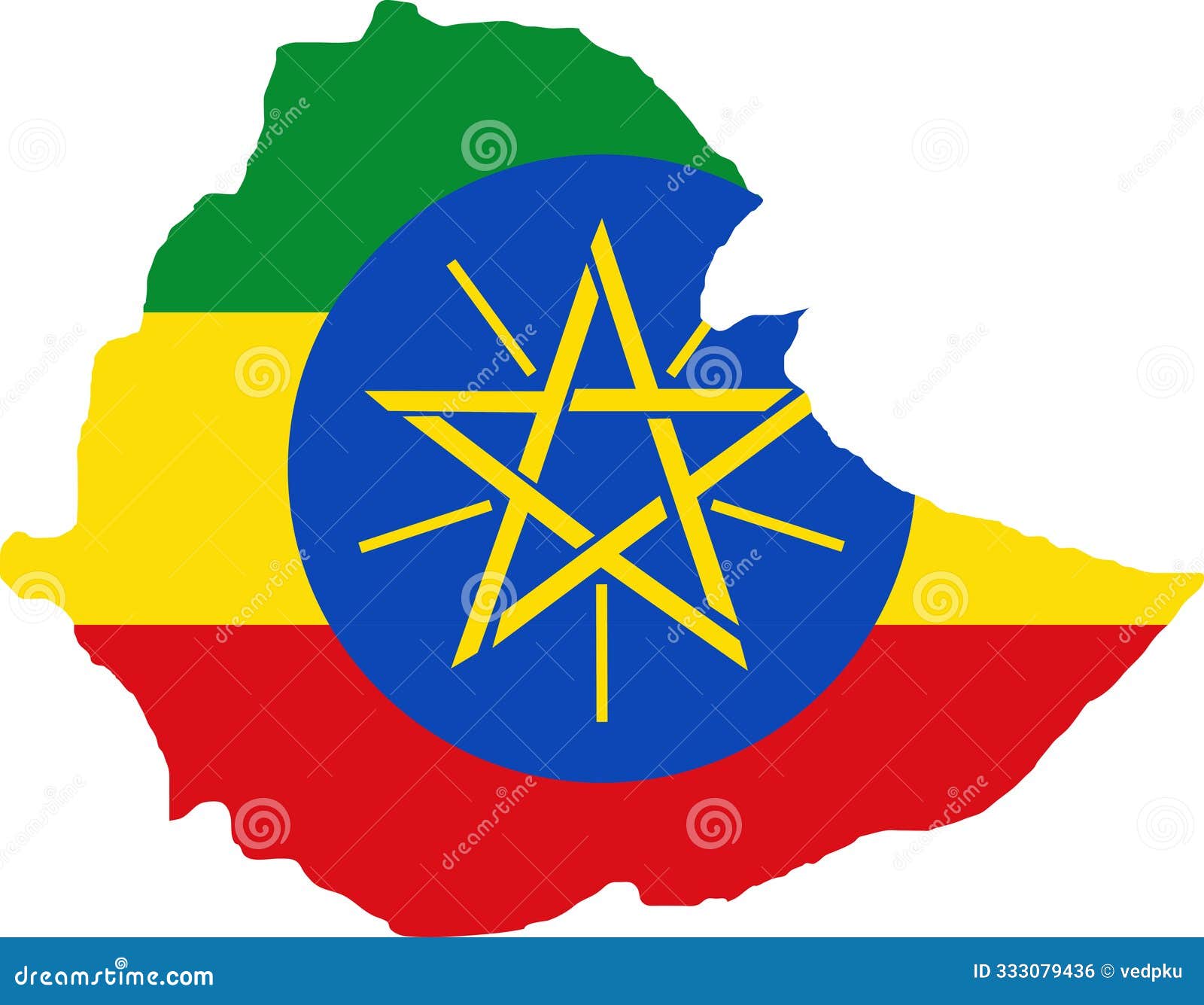Ethiopia Flag in Map, Ethiopia Map with Flag, Country Map, Ethiopia Map ...