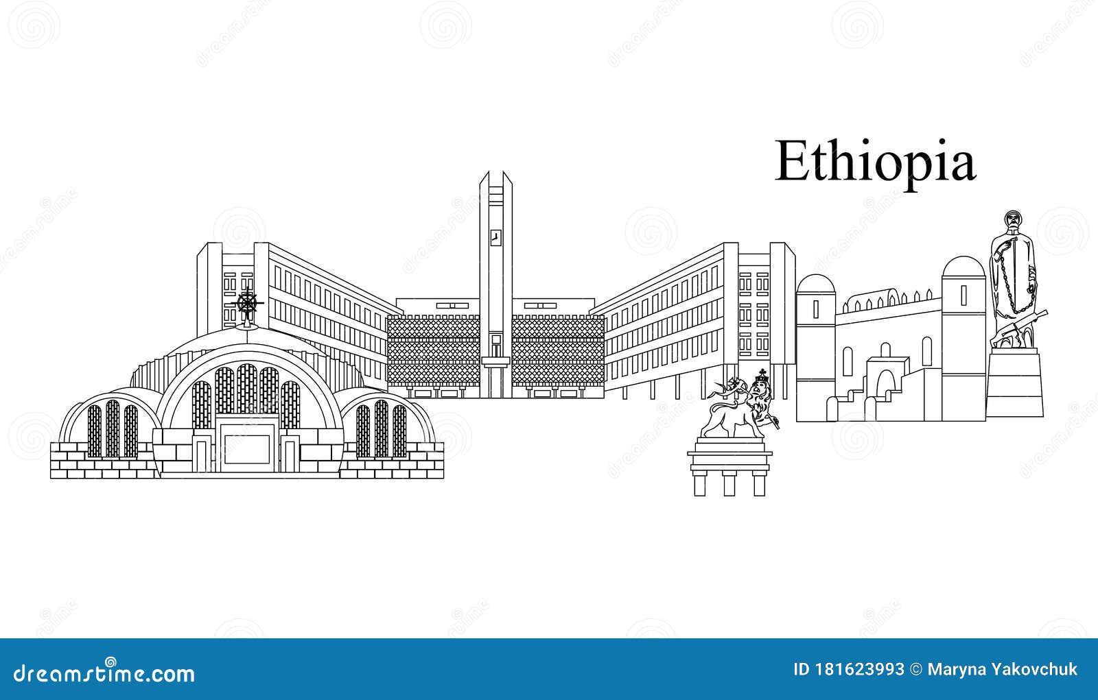 The Ethiopia Landscape stock vector. Illustration of flat - 181623993