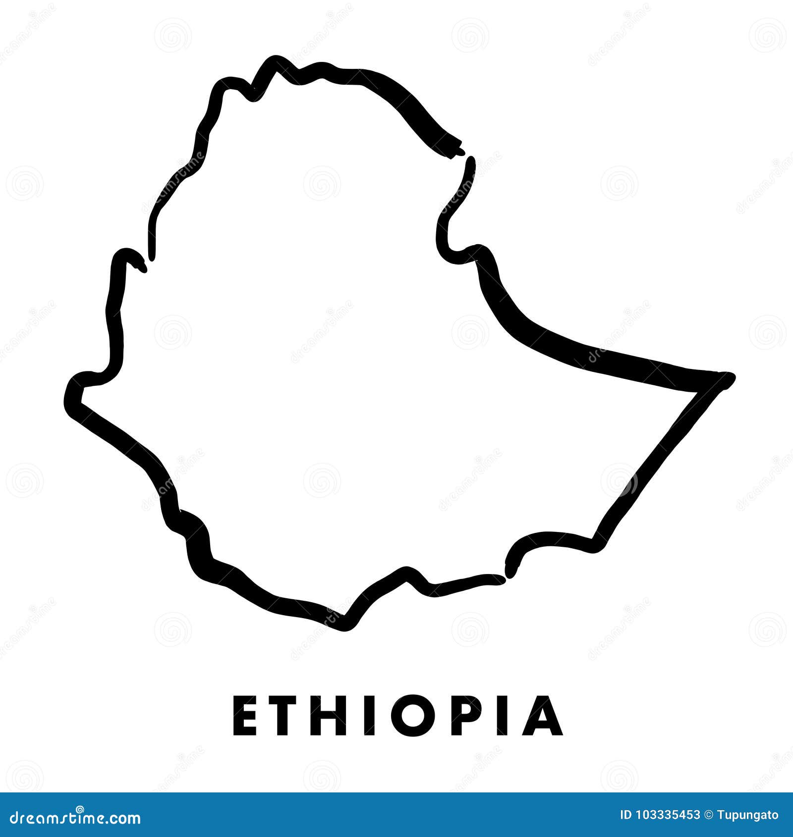 Ethiopia map outline stock vector. Illustration of border - 103335453 Ethiopia map outline stock vector. Illustration of border - 103335453