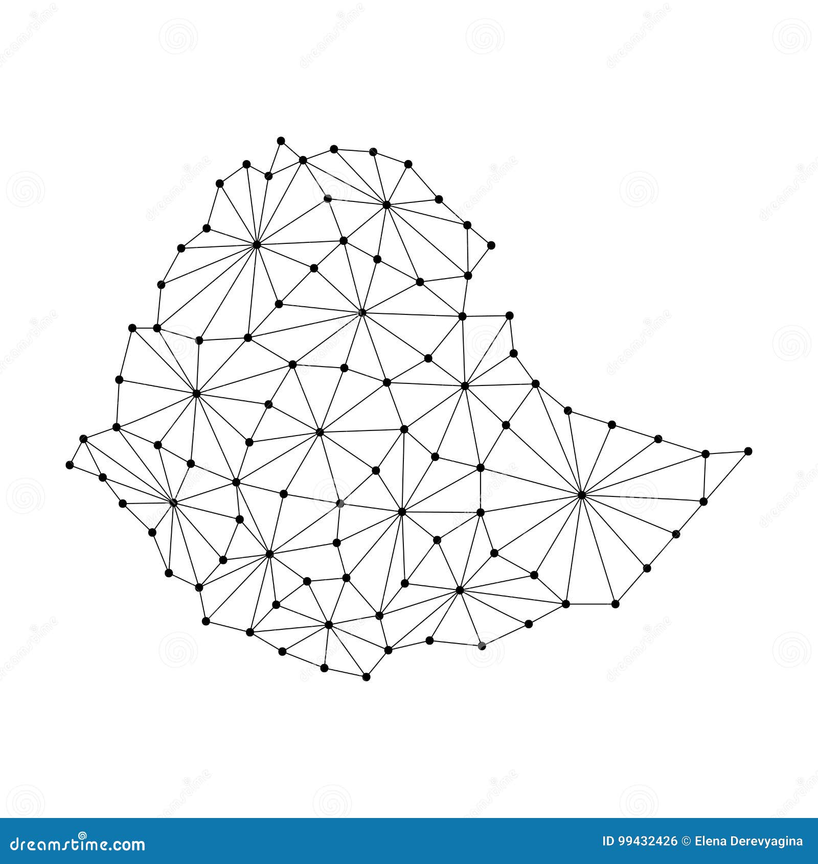Ethiopia Map of Polygonal Mosaic Lines Network, Rays, Dots Illustration ... Ethiopia Map of Polygonal Mosaic Lines Network, Rays, Dots Illustration ...