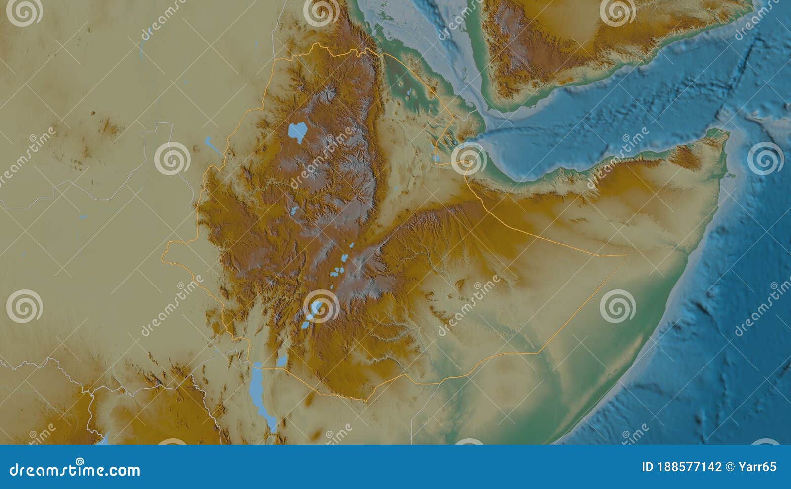 Ethiopia - Overview. Relief Stock Illustration - Illustration of shape ...