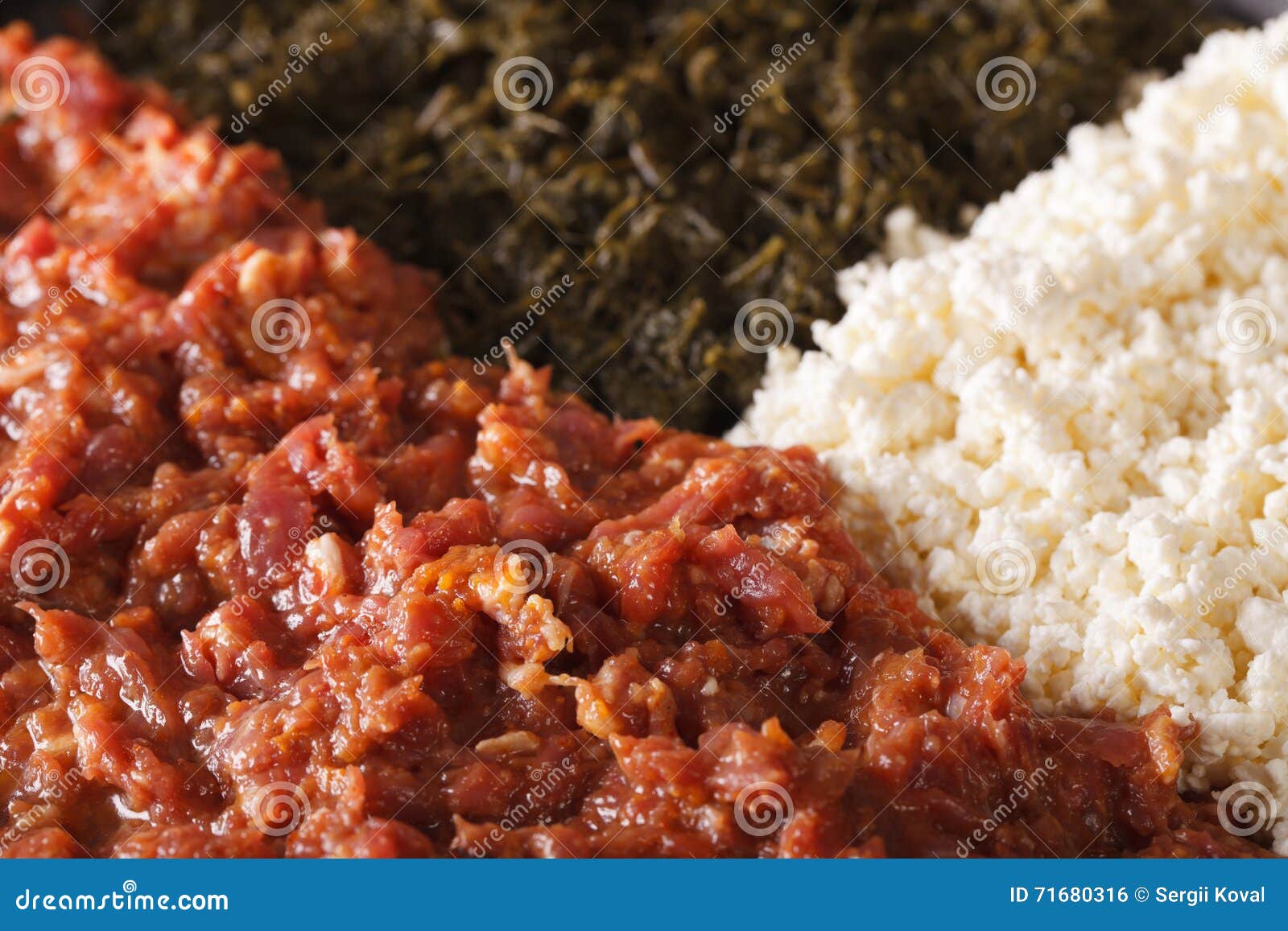 Ethiopian Cuisine: Kitfo with Herbs and Cheese a Macro. Horizontal ...