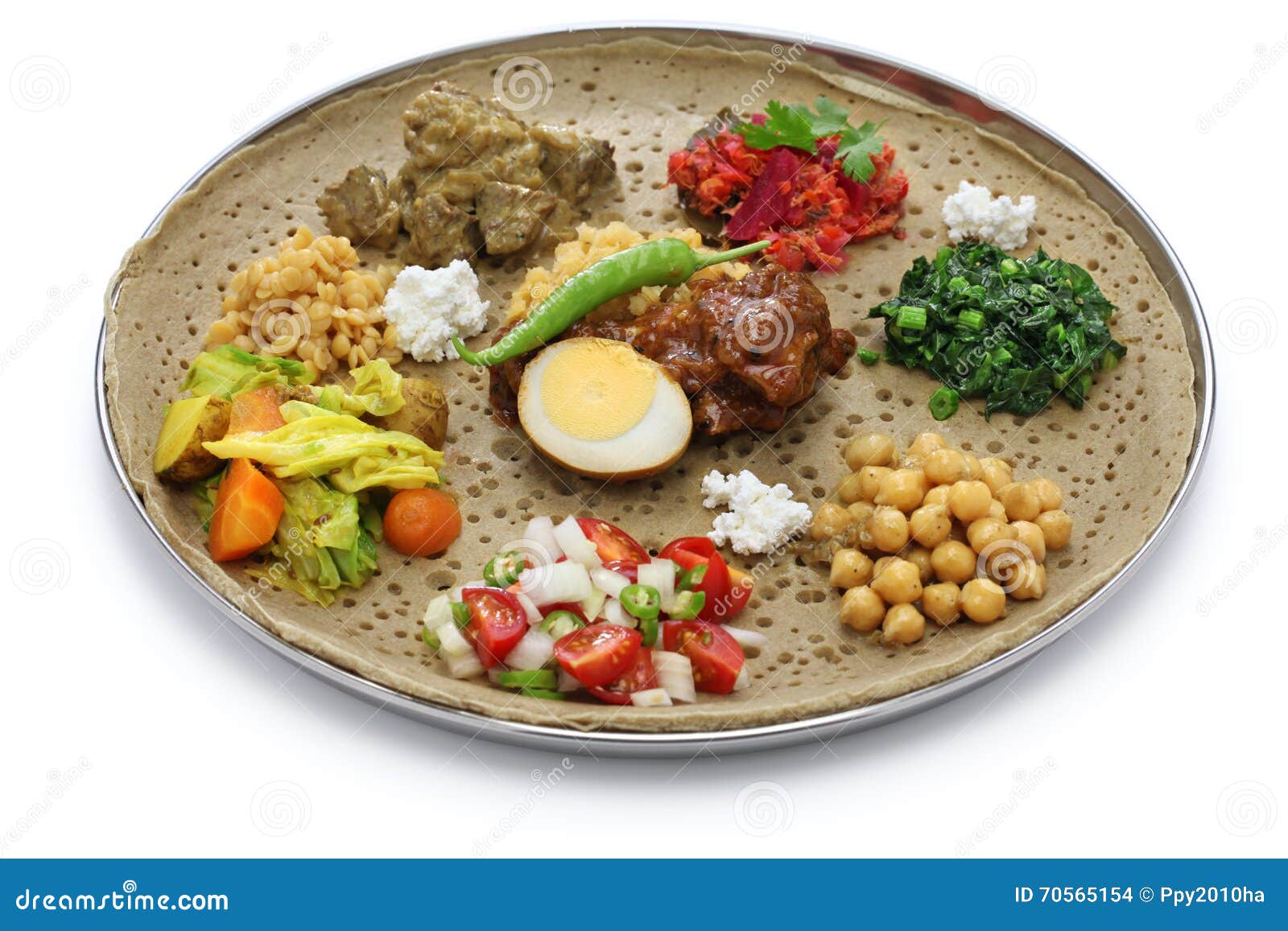 Ethiopian Cuisine: Kitfo With Greens And Cheese Ayibe Macro. Horizontal ...