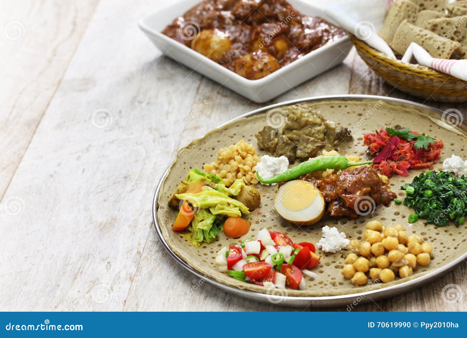 Ethiopian cuisine stock photo. Image of dinner, injera - 70619990