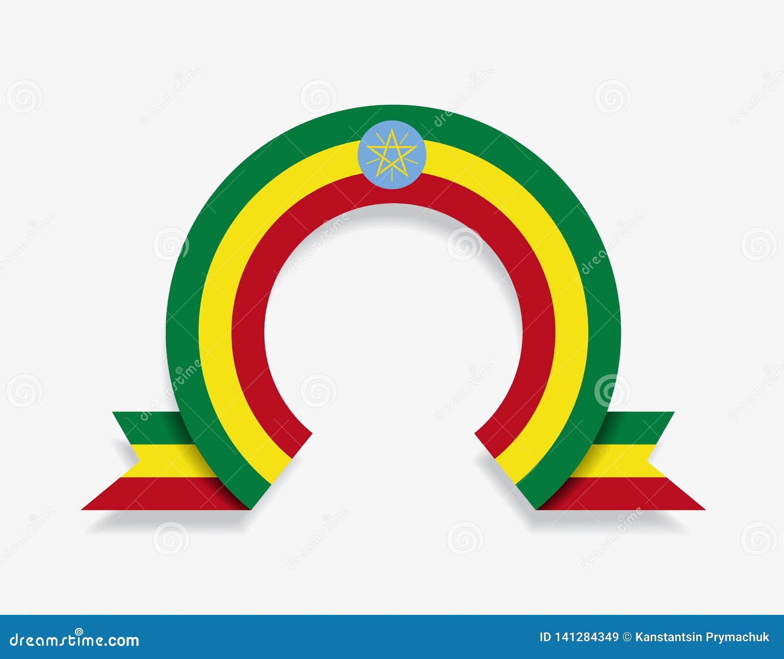 Ethiopian Flag With Italian Flag On A Tree Stump Isolated Stock ...
