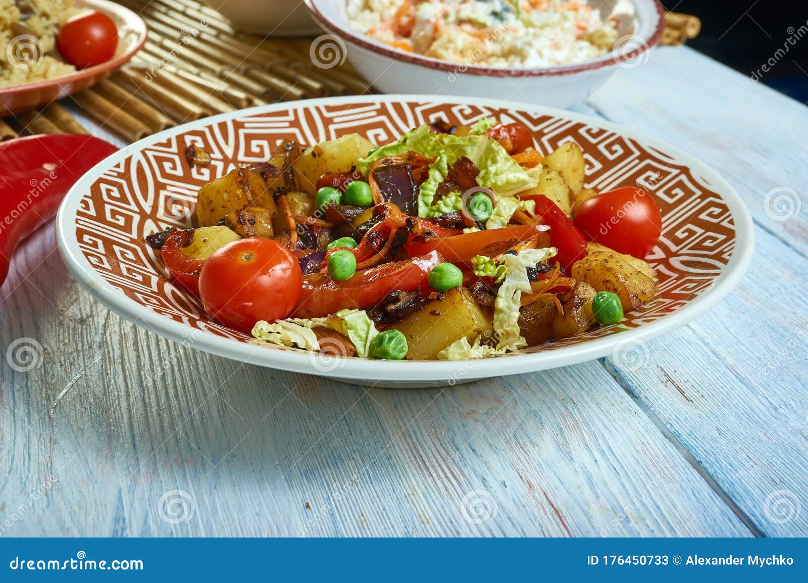 Ethiopian Vegetable Tibs stock image. Image of grilled - 176450733