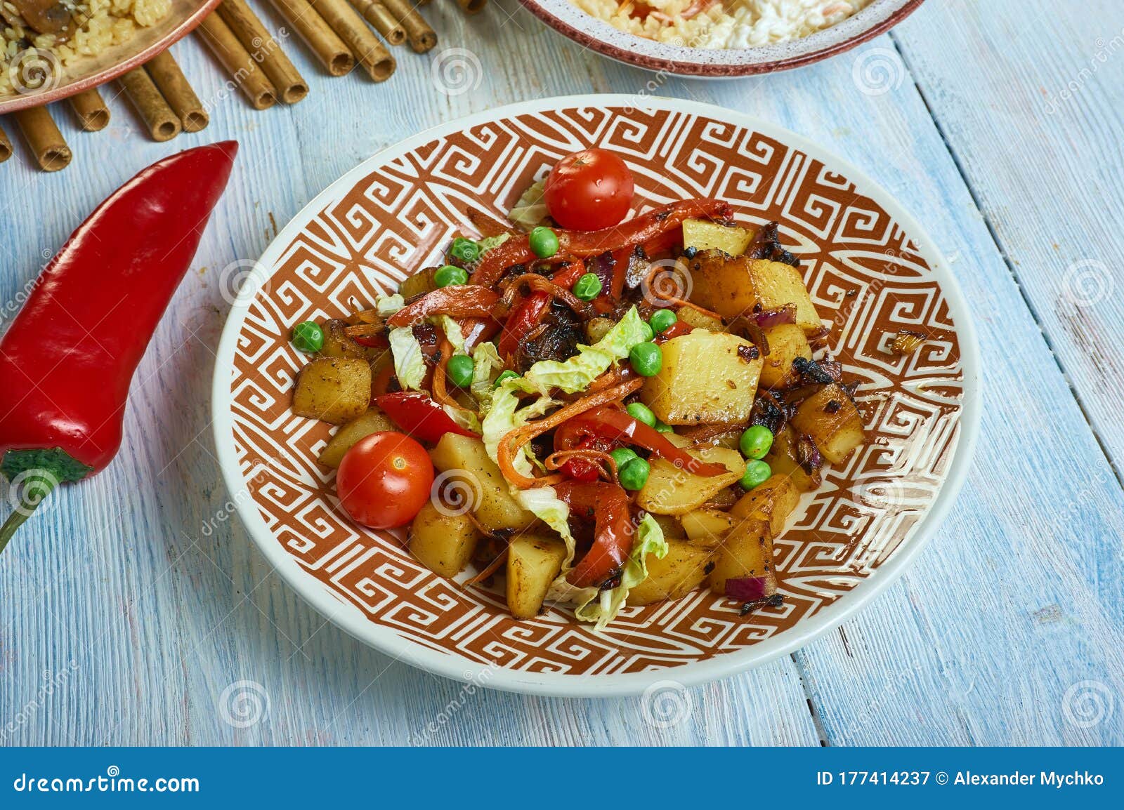 Ethiopian Vegetable Tibs stock image. Image of meal - 177414237