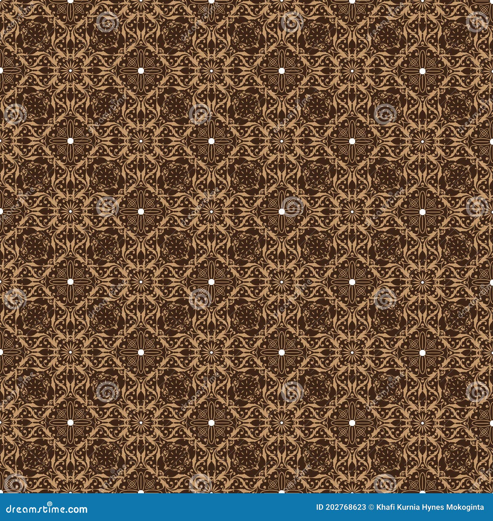 Ethnic Abstract Patterns on Fabric Bantul Batik with Smooth Brown Color ...