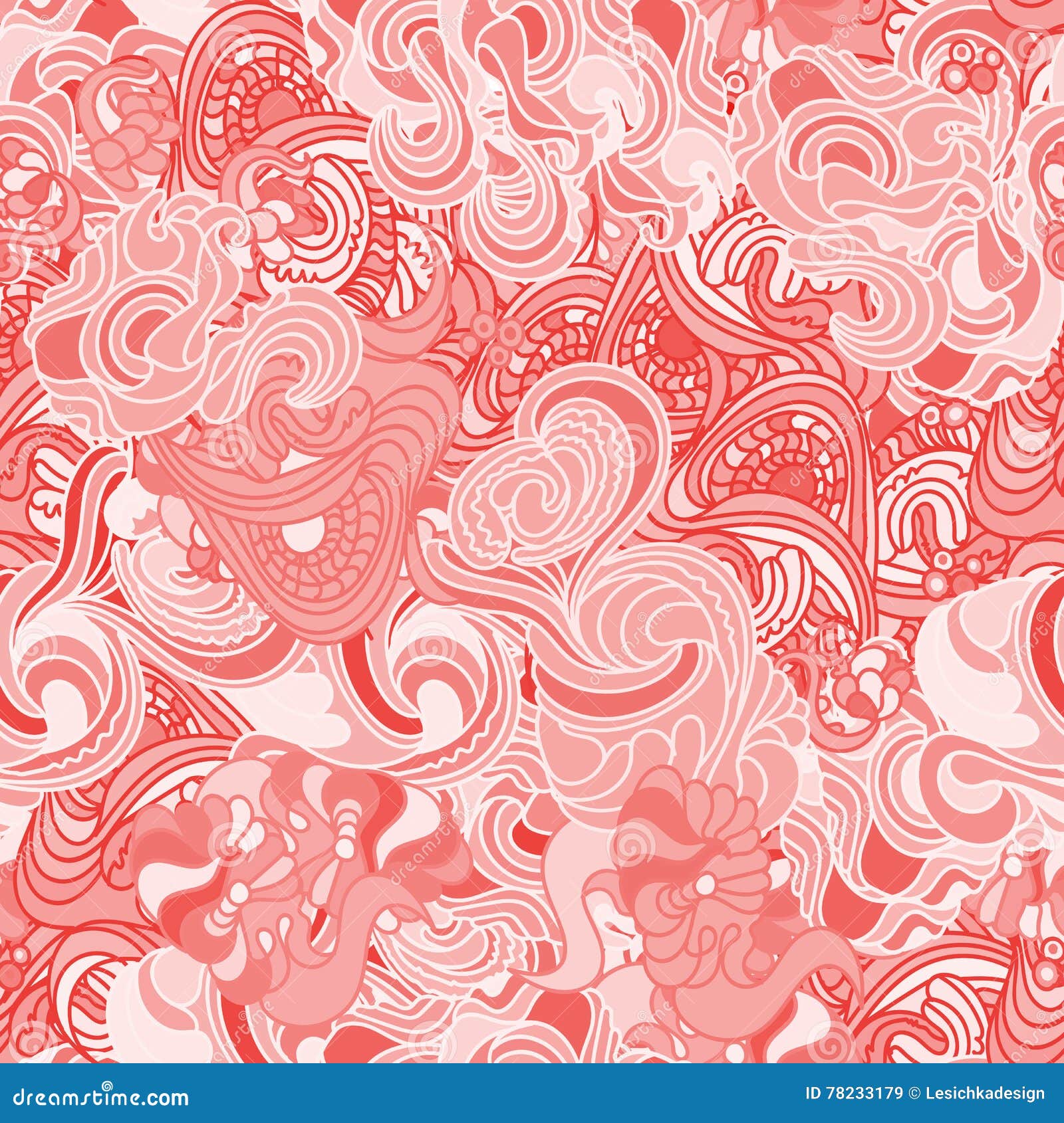 Ethnic Abstract Seamless Red Pattern Stock Vector - Illustration of ...