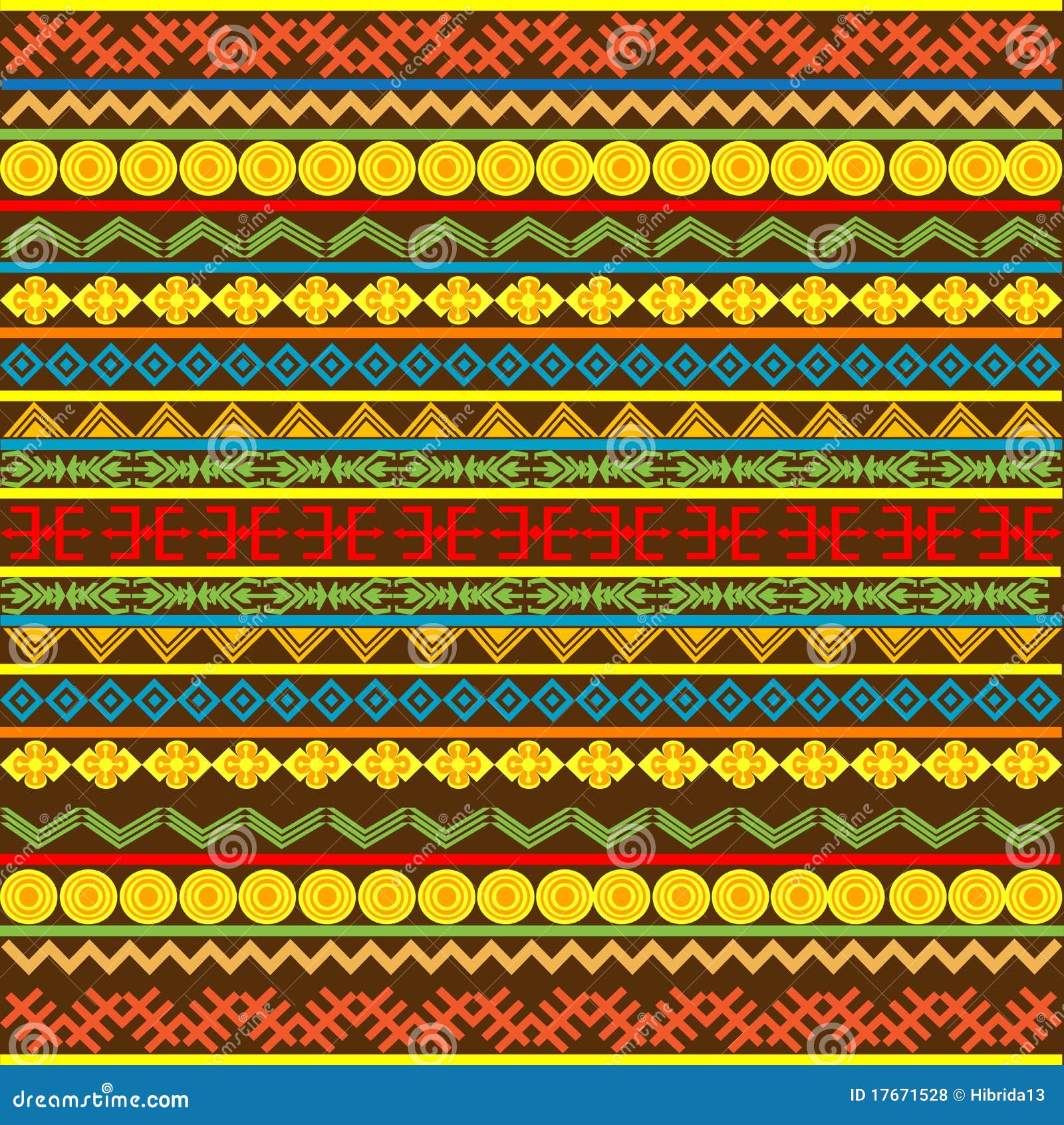 Ethnic African Pattern With Multicolored Motifs Stock Vector - Image ...