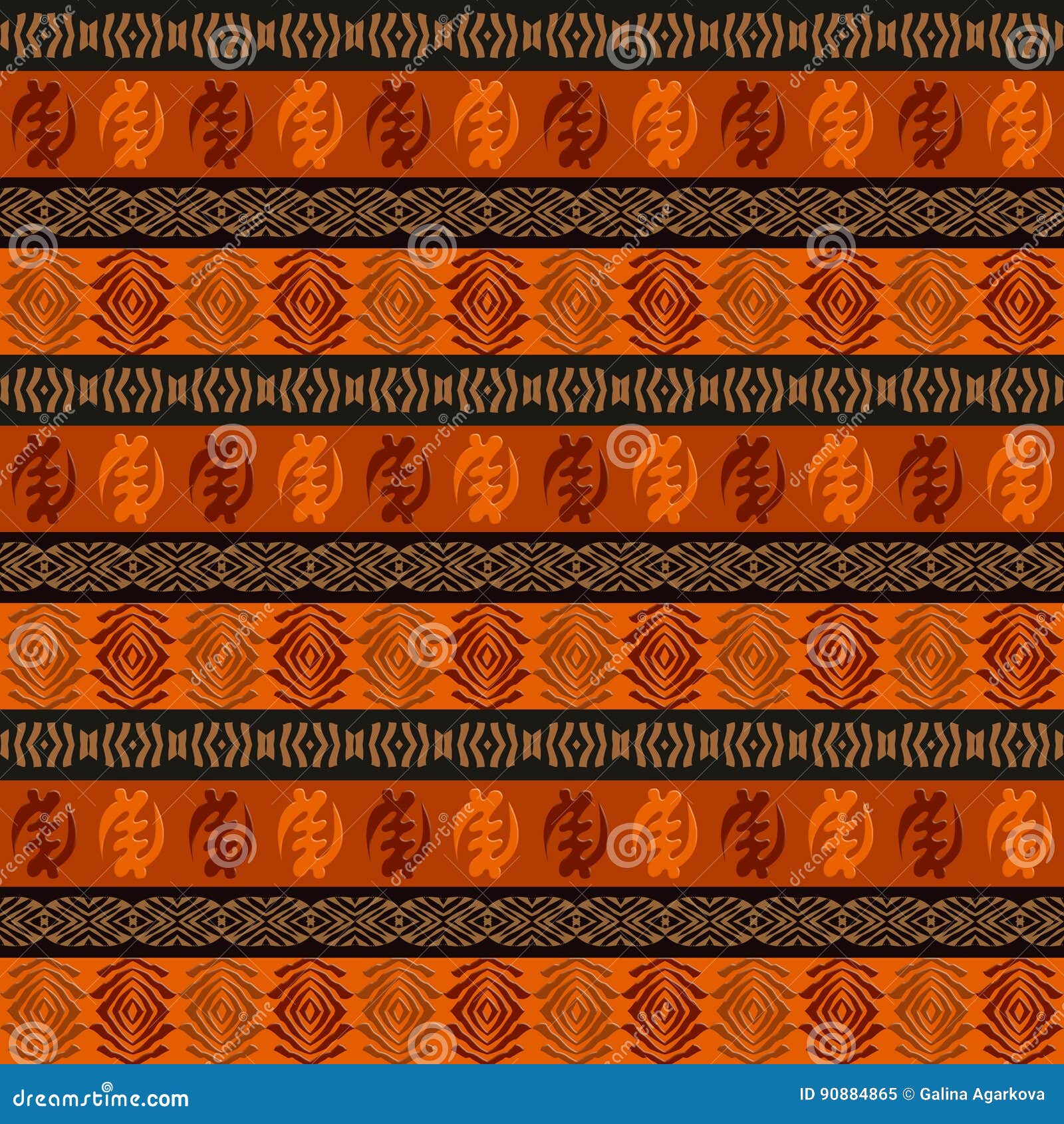 Ethnic African Seamless Pattern Stock Illustration - Illustration of ...
