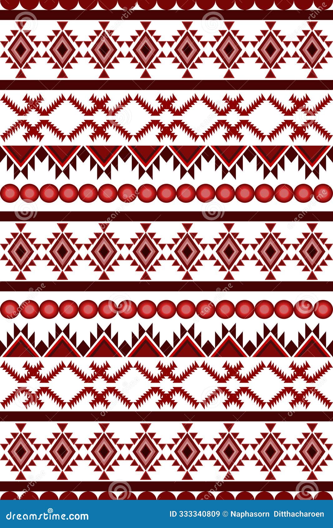 Ethnic Geometric Aztec, Bohemian Traditional Seamless on White ...