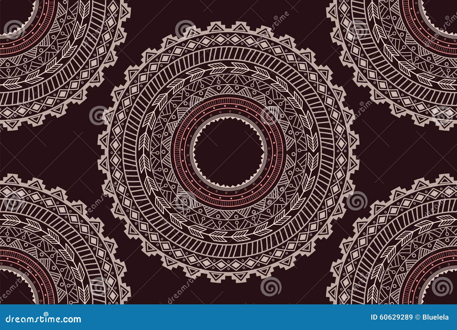 Ethnic Aztec Circle Ornament Seamless Pattern Stock Vector ...
