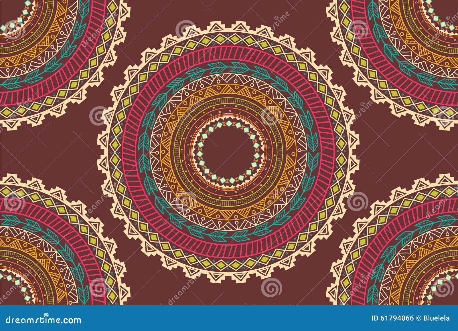 Ethnic Aztec Circle Ornament Seamless Pattern Stock Vector ...