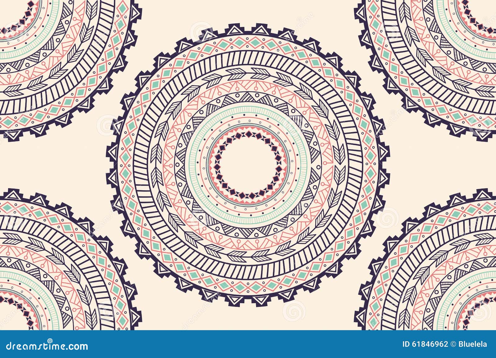 Ethnic Aztec Circle Ornament Seamless Pattern Stock Vector ...