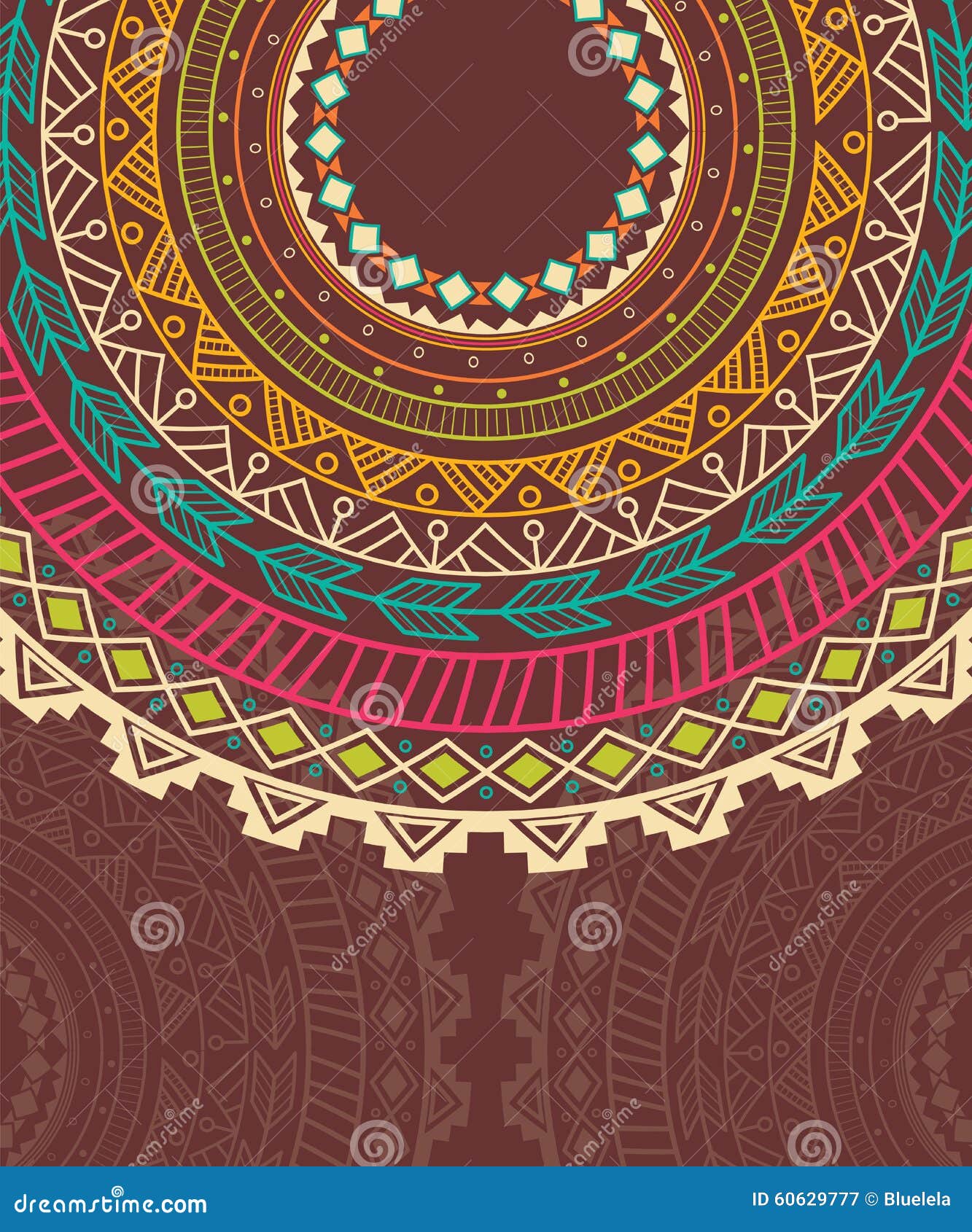 Ethnic Aztec Circle Ornament Stock Vector - Illustration of boho ...
