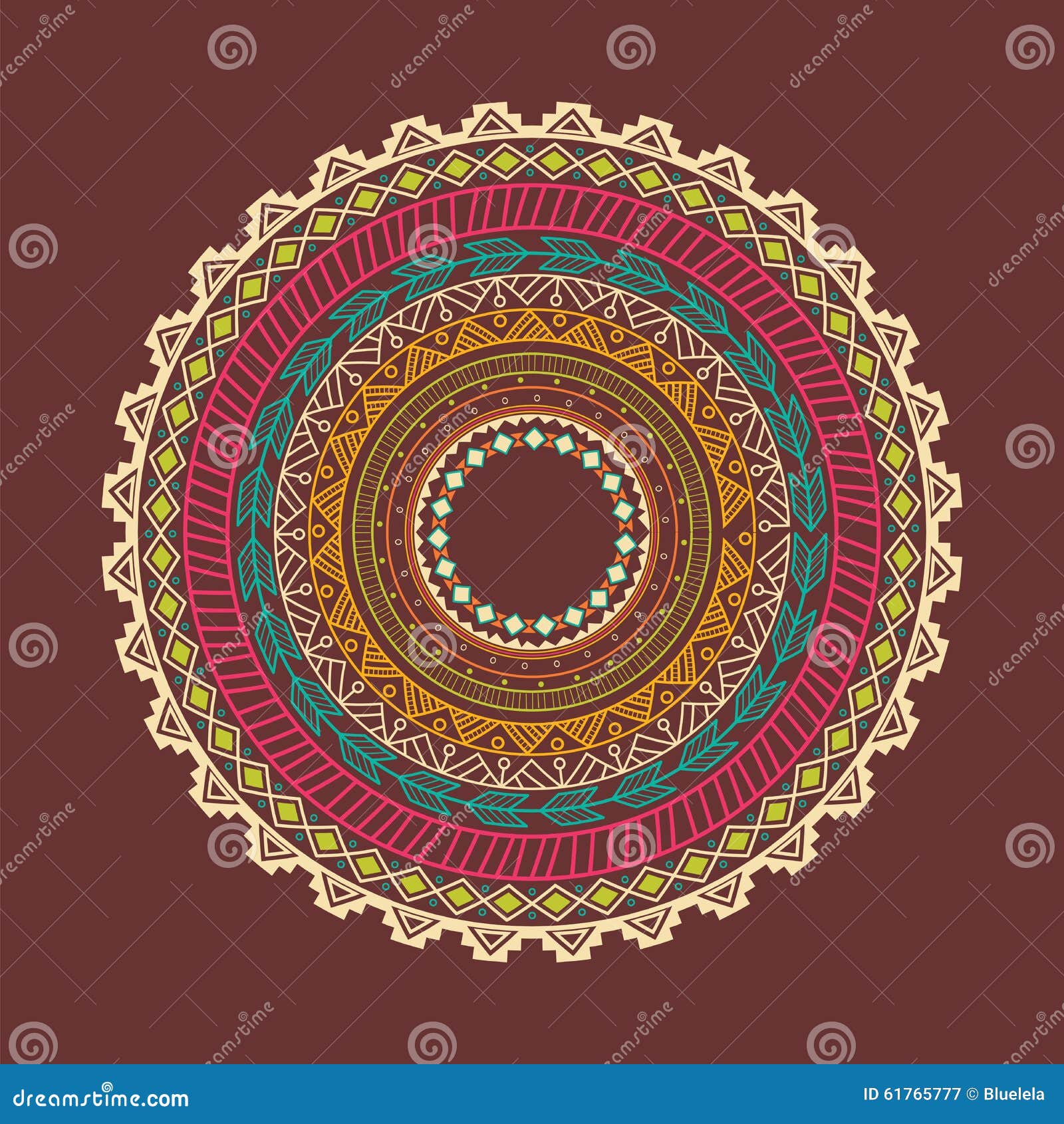 Ethnic Aztec Circle Ornament Stock Vector - Illustration of ancient ...