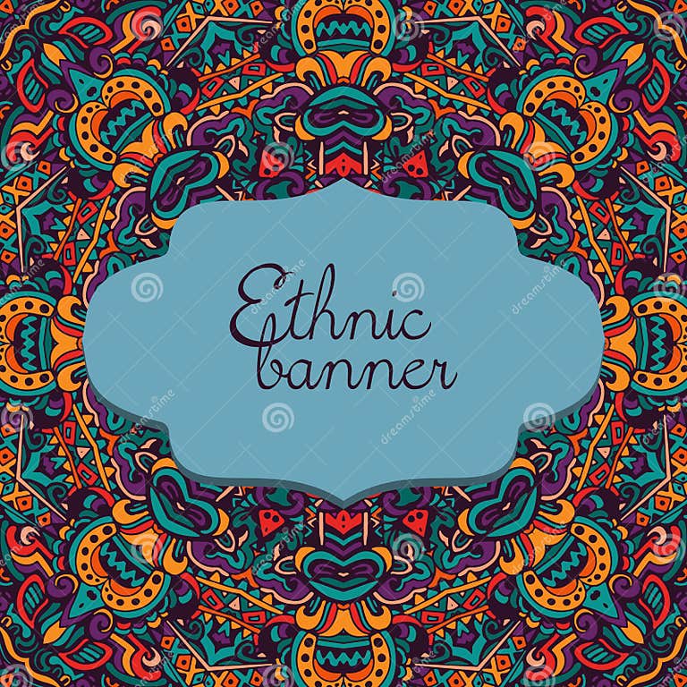 Ethnic banner template stock vector. Illustration of background - 83971601