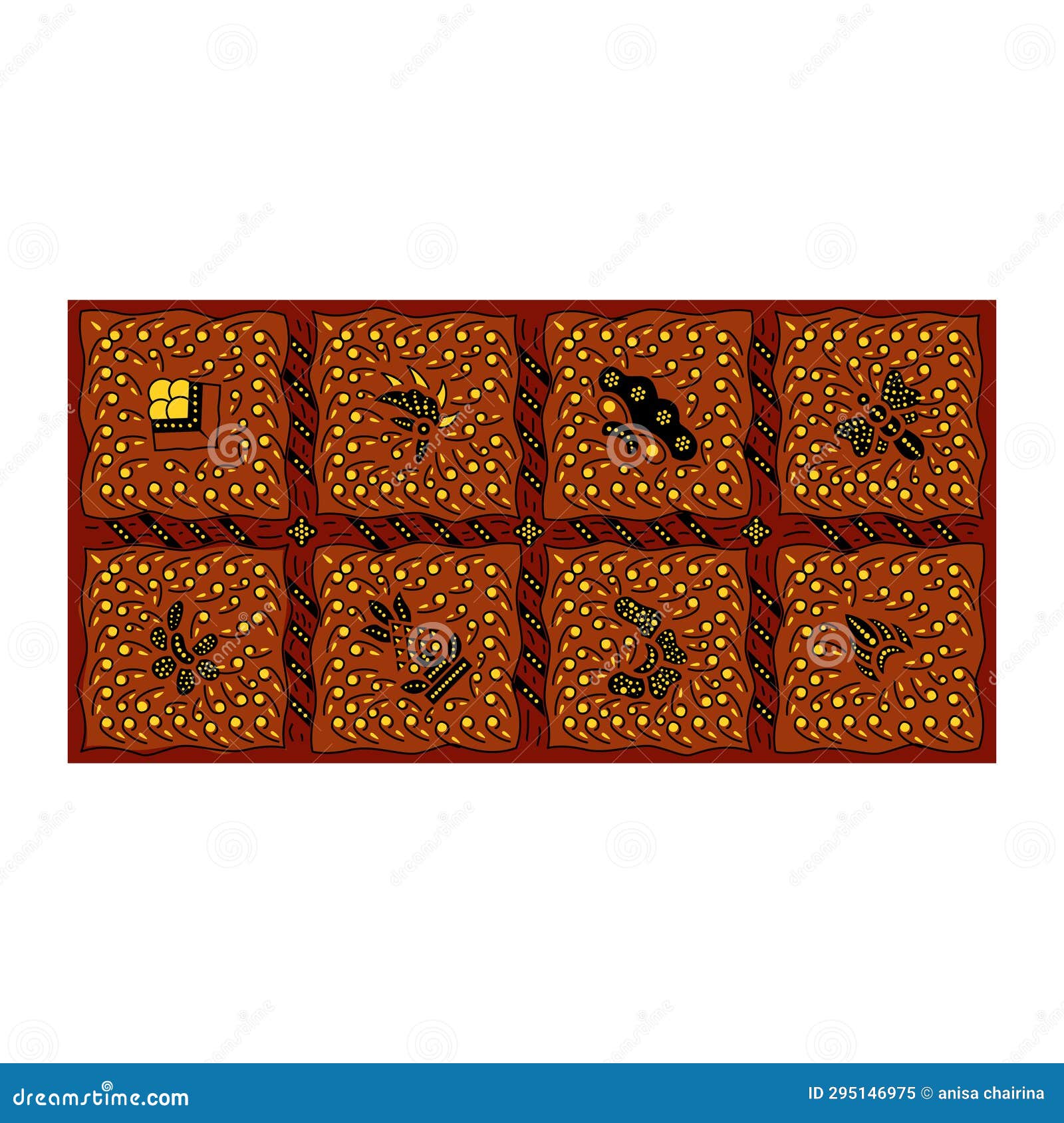 Ethnic Batik Sidomukti Design Pattern from Indonesia Stock Illustration ...