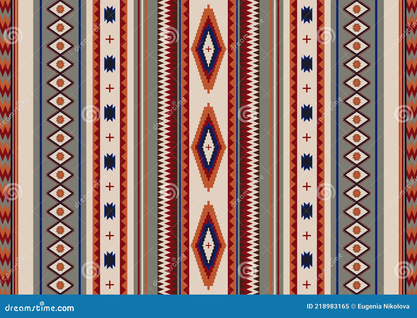 Seamless Native American Pattern With Hares And Arrows Vector ...
