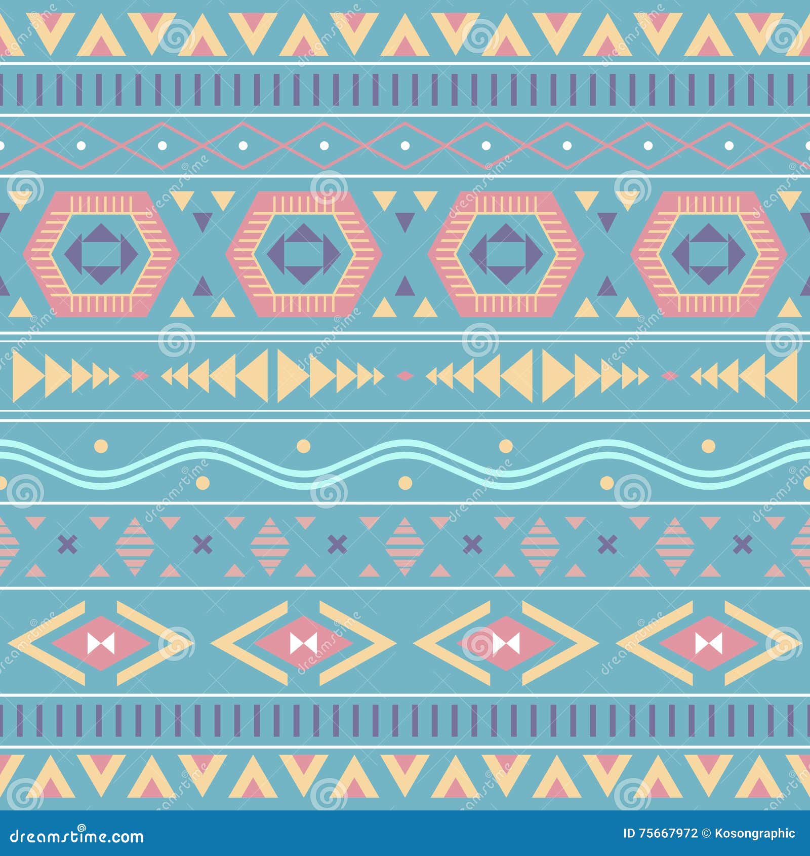 Ethnic Boho Seamless Patterns. Vintage Ornament. Vector Illustration ...