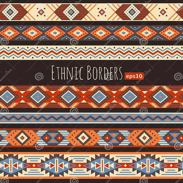 Ethnic borders stock vector. Illustration of abstract - 43541622